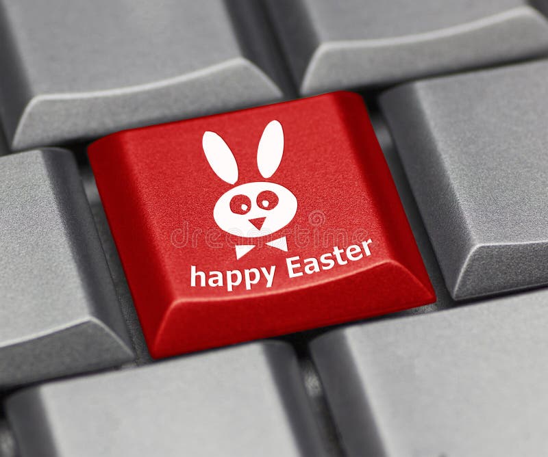 Computer Key - Happy Easter with Basket Stock Image - Image of happy ...