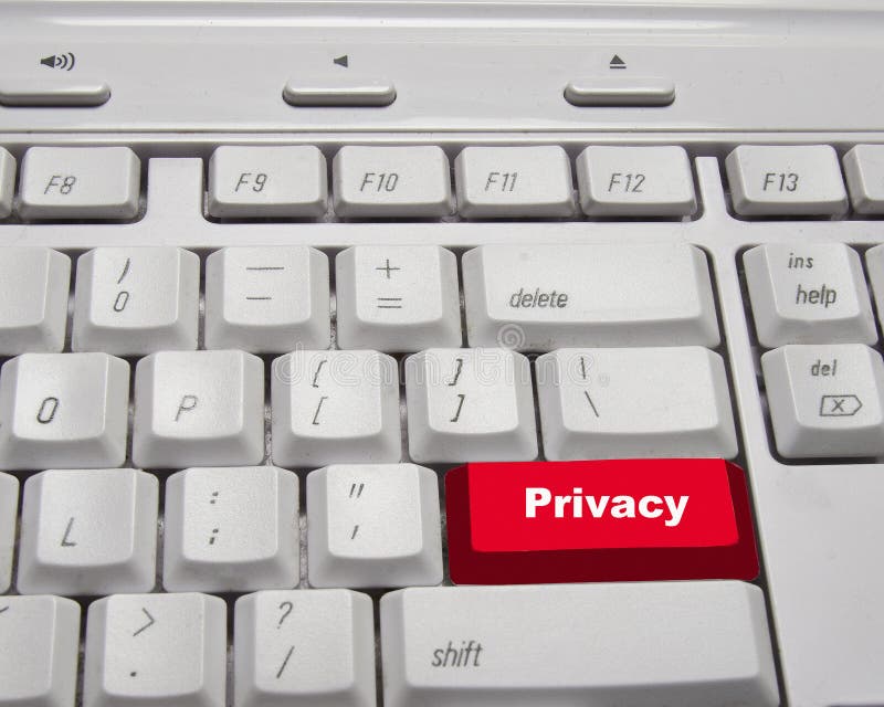 Computer Key in Red Directing the User for Privacy Stock Image - Image ...