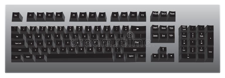 Blank Black Computer Keyboard Keys Stock Illustrations – 185 Blank ...