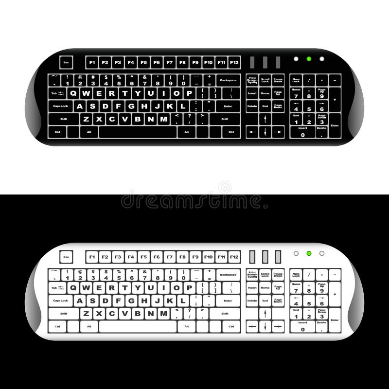 A Set of Computer Keyboards, Random Colors, Front View. a Modern Image ...