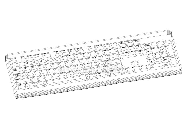 Computer Keyboard Architect Blueprint - Isolated Stock Image - Image of ...