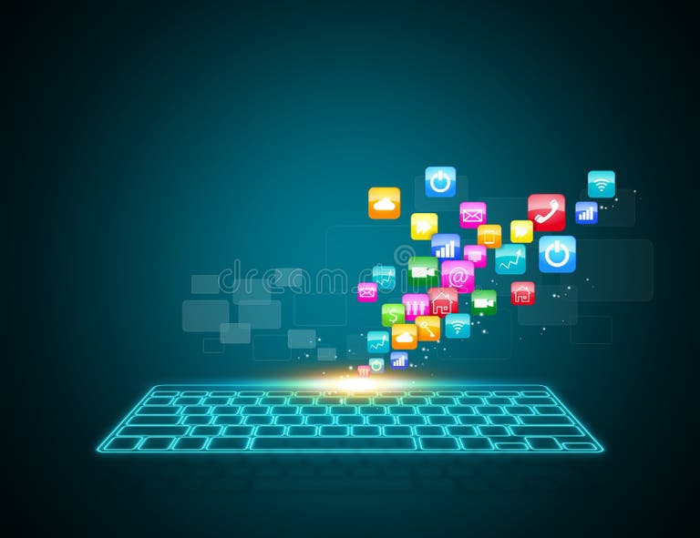 Computer keyboard stock illustration. Illustration of detail - 32779676