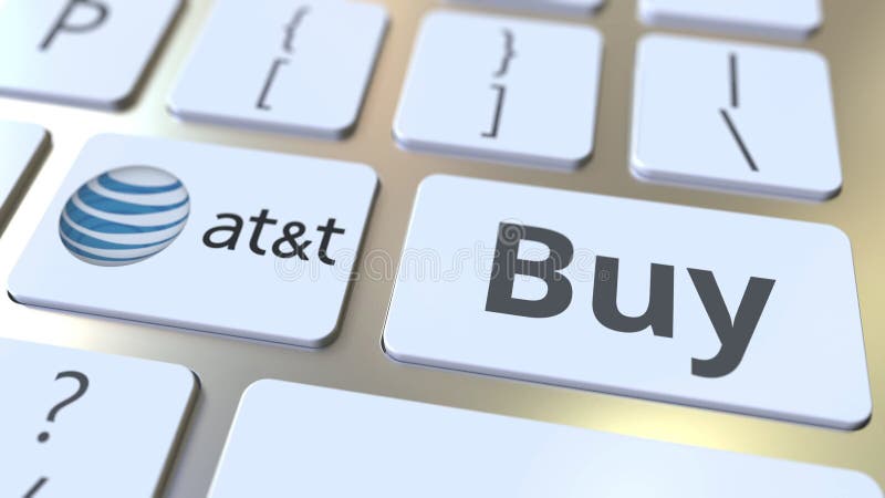 Computer Keyboard With Att Logo And Buy Text On The Keys Editorial 3d Rendering Editorial