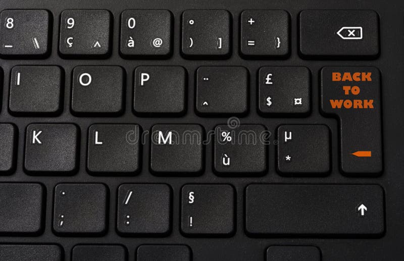 Computer Keyboard and Back To Work Sign Stock Photo - Image of laptop ...