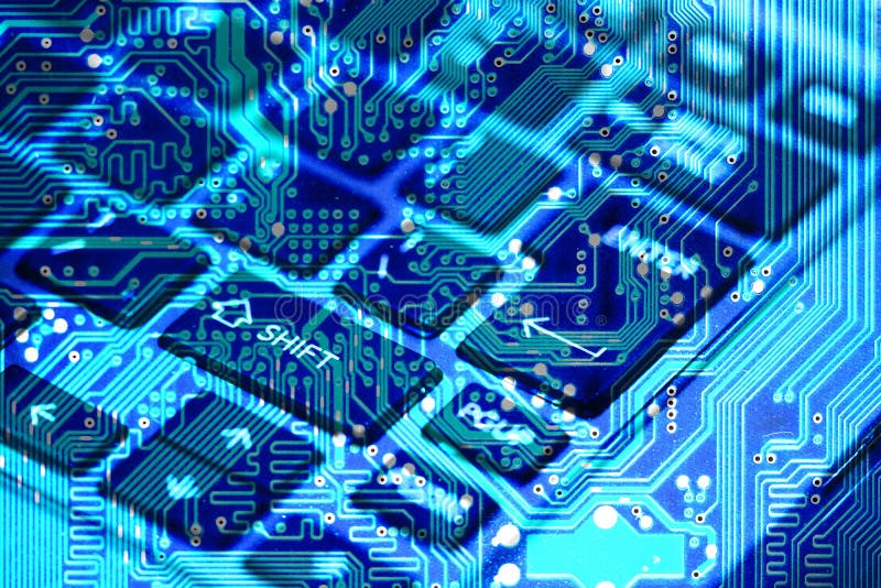 Computer Keyboard with it Background Stock Photo - Image of motherboard ...