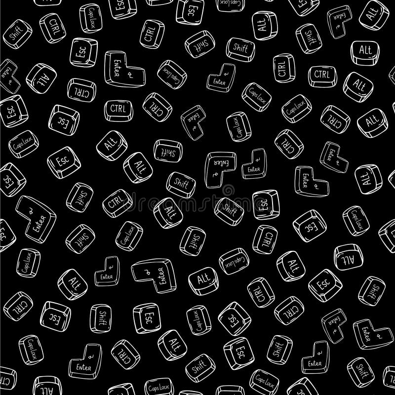 Computer Keyboard Background Seamless. Abstract Vector Pattern Texture ...