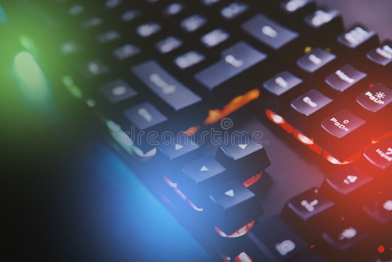 Computer Keyboard with Backlight. PC Gaming Stock Photo - Image of home ...