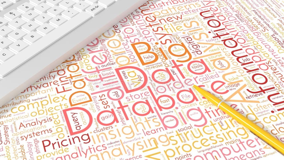 Computer Keyboard with Big Data Keywords Wordcloud Stock Illustration ...