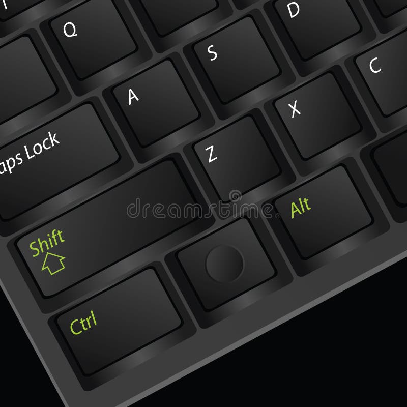 Computer Keyboard Black Art Illustration Stock Vector - Illustration of ...