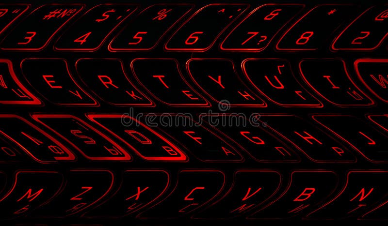 Computer Keyboard in Black and Red Colors Abstract Illustration Stock ...