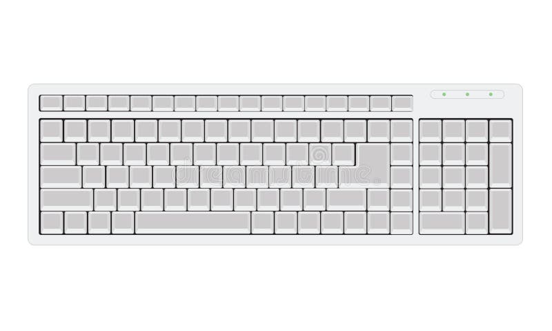 Computer Keyboard with Blank Buttons Stock Vector - Illustration of ...