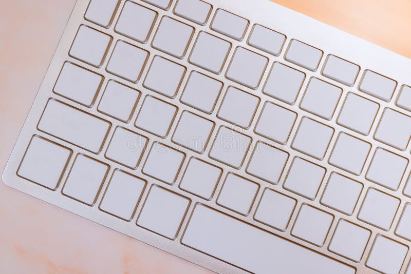 Computer a Keyboard with Blank Buttons that is White without Any ...