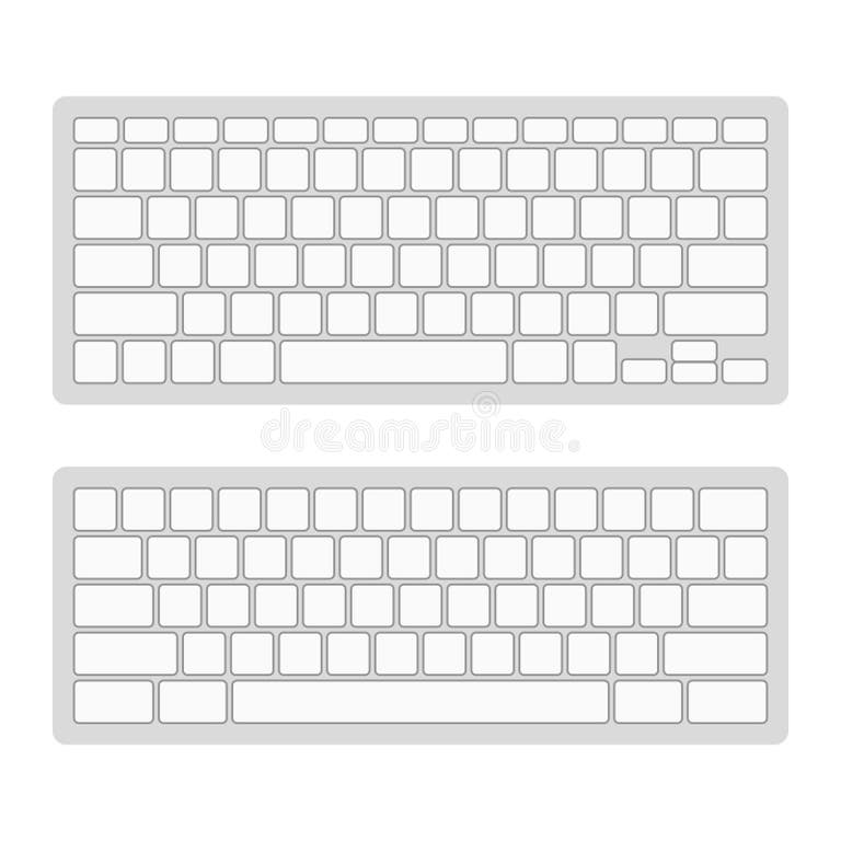 Computer Keyboard Blank Template Set. Vector Stock Vector ...
