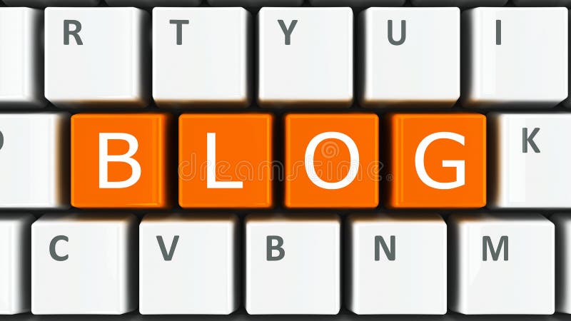 Computer Keyboard Blog Orange Stock Illustration - Illustration of ...