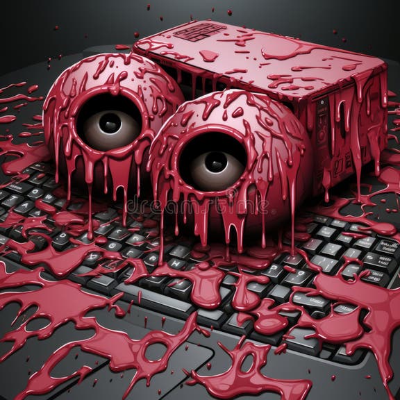 A Computer Keyboard with Blood Splattered on it Stock Illustration ...