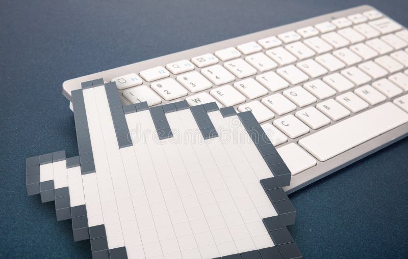 Computer Keyboard on Blue Background. Computer Signs. 3d Rendering. 3D ...