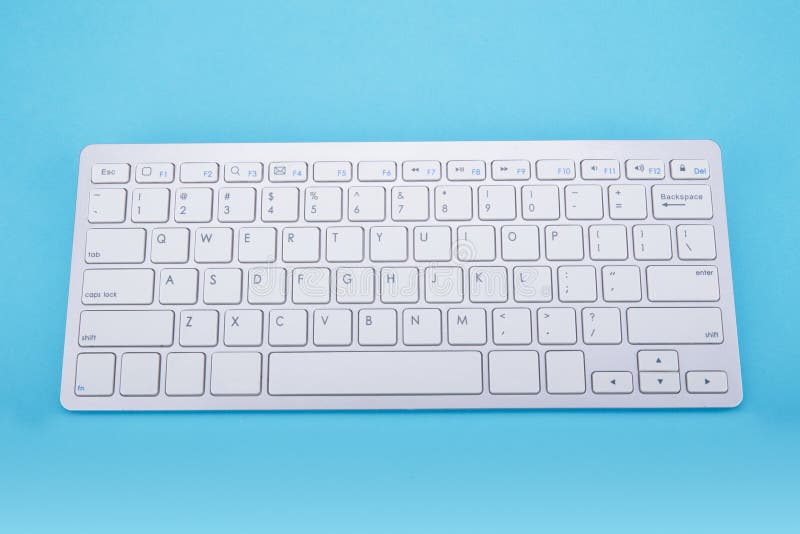 Computer Keyboard on Blue Background. Computer Signs. 3d Rendering. 3D ...