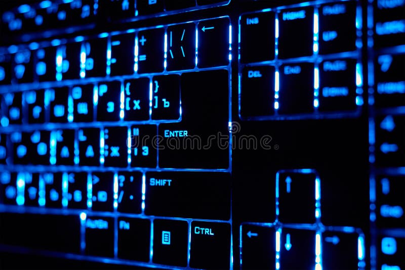 Computer keyboard stock image. Image of blue, illumination - 57545865