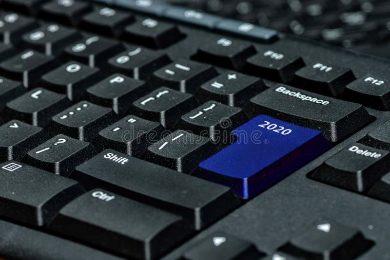 Computer Keyboard with Blue 2020 Key - Holiday Technology Concept Stock ... Computer Keyboard with Blue 2020 Key - Holiday Technology Concept Stock ...