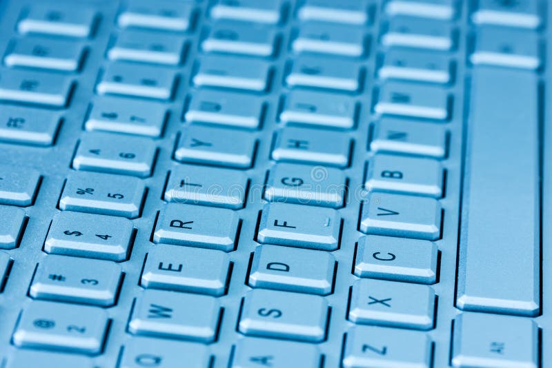 Blue computer keyboard stock photo. Image of text, modern - 28263426