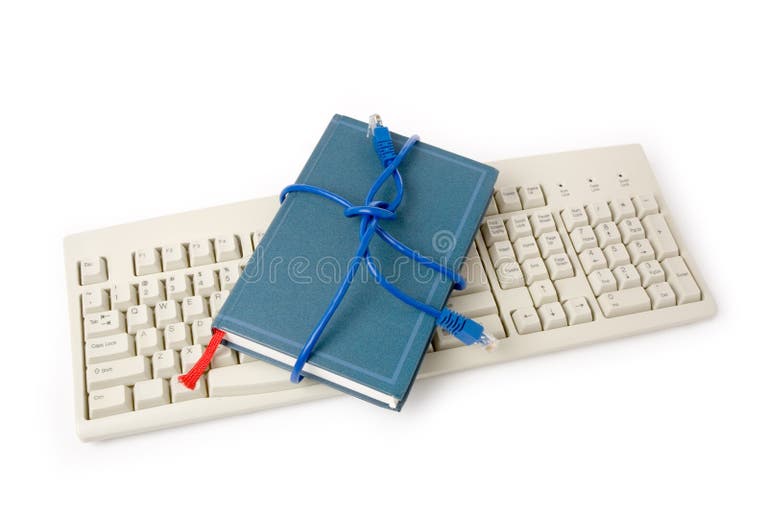Computer keyboard and book stock image. Image of reading - 2565595