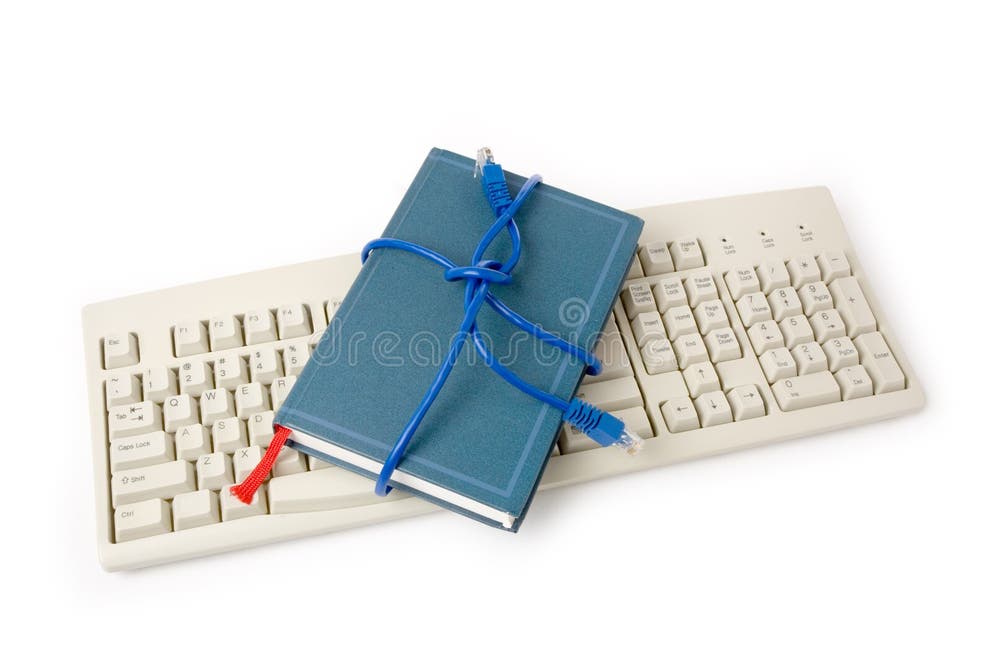 Computer keyboard and book stock image. Image of reading - 2565595