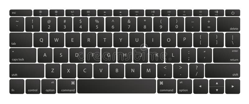 Computer Keyboard Button Layout Template With Letters Stock ...