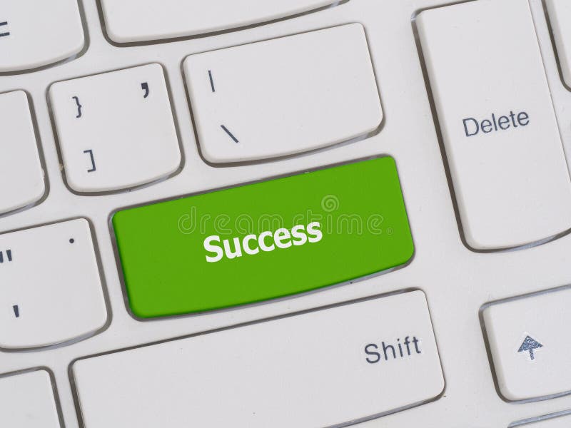Computer Keyboard Button with Success Text Stock Image - Image of ...