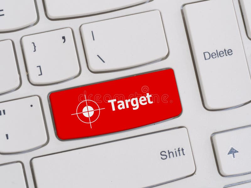 Computer Keyboard Button with Target Text Stock Photo - Image of ...