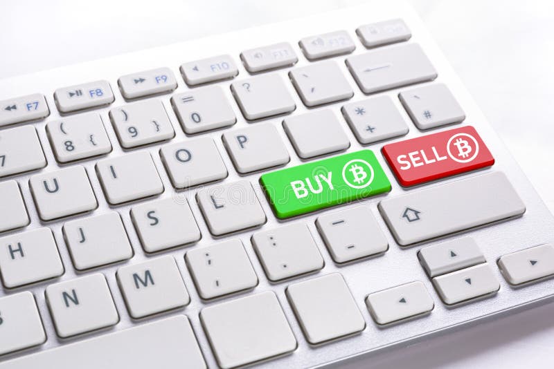 Computer Keyboard with BUY and SELL Bitcoin Stock Image - Image of ...