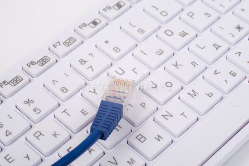 Computer Keyboard with Cable Stock Photo - Image of cable, letters ...