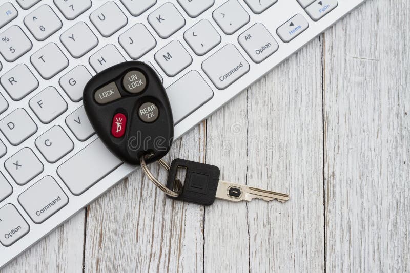 Computer Keyboard with a Car Key Stock Photo - Image of lease, cost ...