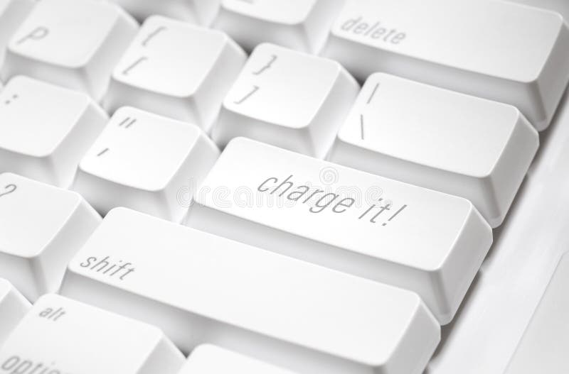 Computer Keyboard Charge it Button Stock Image - Image of consumerism ...
