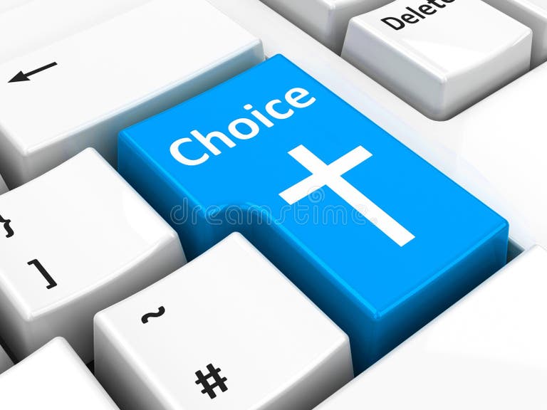 Computer keyboard choice stock illustration. Illustration of christian ...