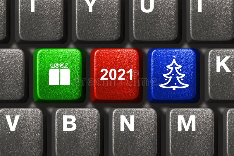 Computer Keyboard with Christmas Keys Stock Image - Image of keyboard ...
