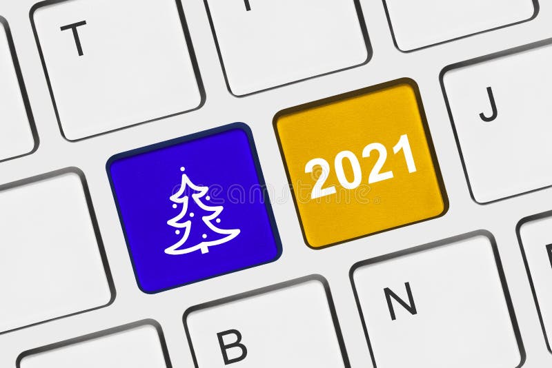Computer Keyboard with Christmas Keys Stock Photo - Image of gift ...