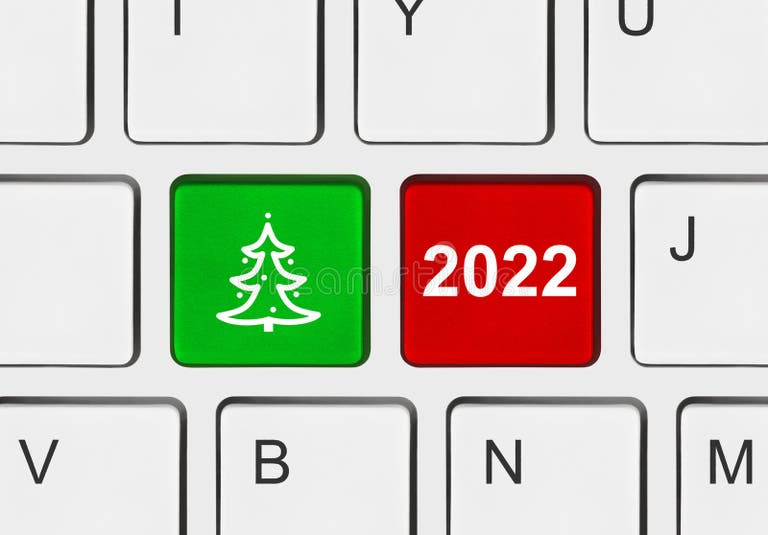 Computer Keyboard with Christmas Keys Stock Image - Image of keypad ...