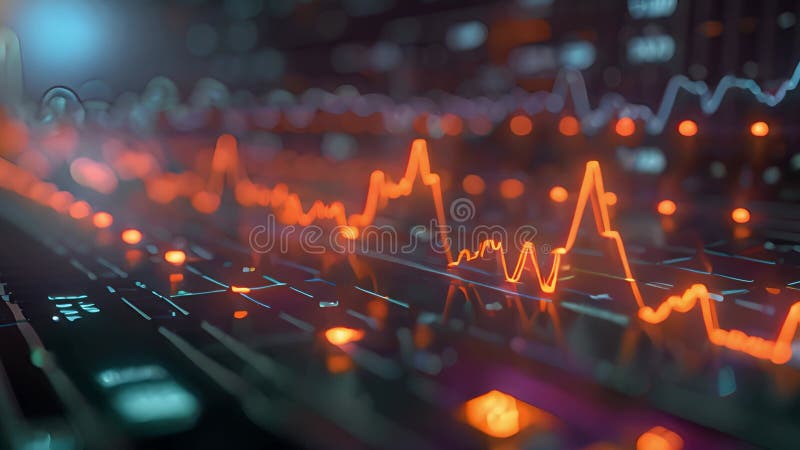 Computer Keyboard Close Up with Line Graph Stock Video - Video of chart ...