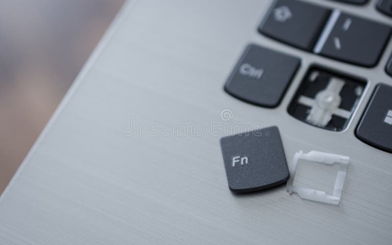Computer Keyboard Close Up Photo with Broken Button Stock Image - Image ...