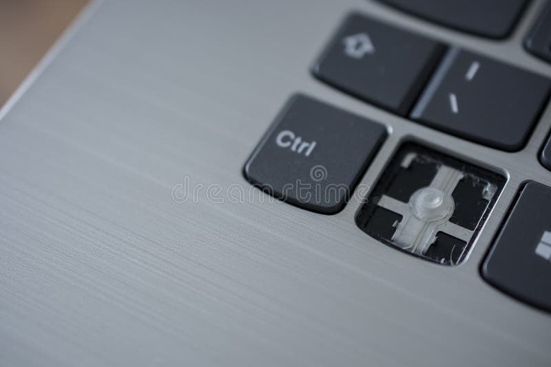 Computer Keyboard Close Up Photo with Broken Button Stock Photo - Image ...