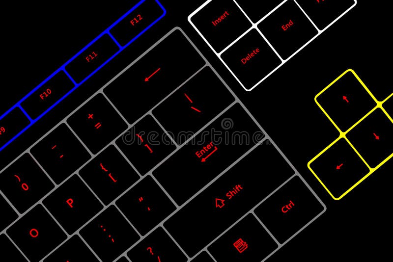 Computer Keyboard Architect Blueprint - Isolated Stock Image - Image of ...