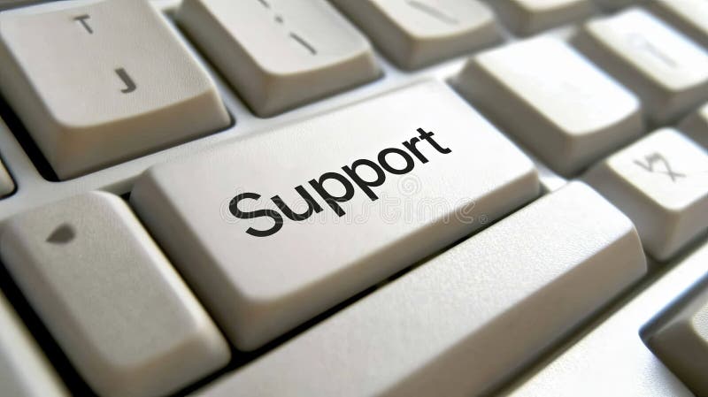 Computer Keyboard Close-up Showing the Support Key Stock Image - Image ...