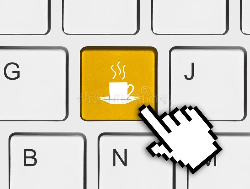 Computer Keyboard with Coffee Key Stock Illustration - Illustration of ...