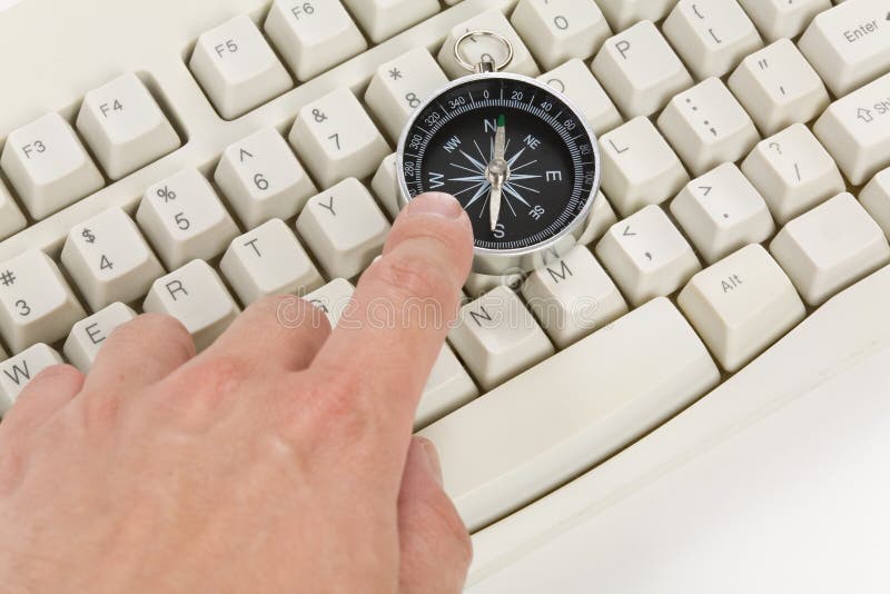 Computer Keyboard and Compass Stock Image - Image of keyboard, global ...