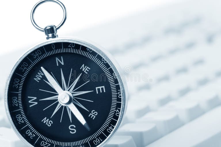 Computer Keyboard and Compass Stock Photo - Image of guidance ...
