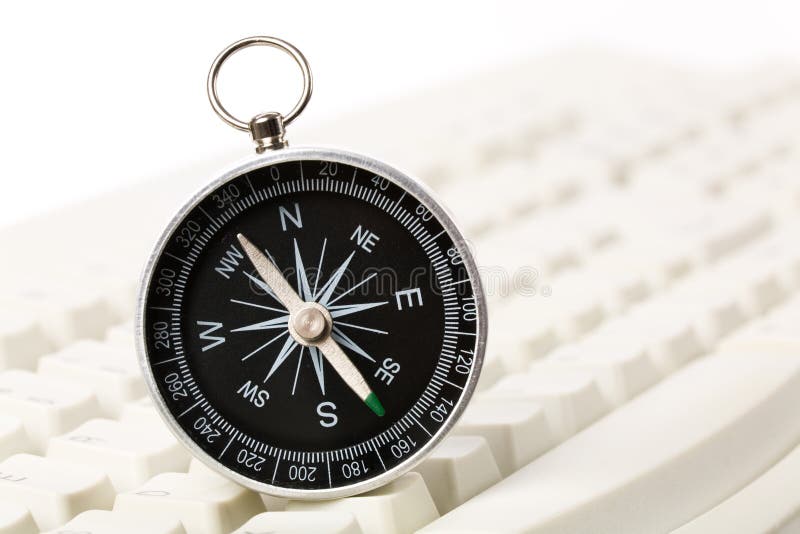 Computer Keyboard and Compass Stock Image - Image of direction, lost ...