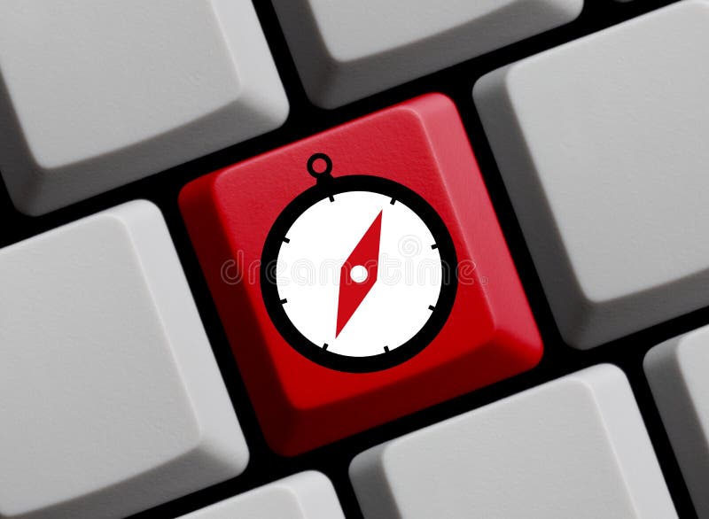 Computer Keyboard: Compass stock image. Image of exploration - 125336201