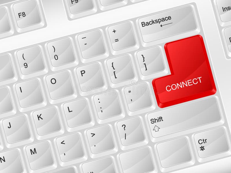 Keyboard with Connect Key and People Stock Illustration - Illustration ...