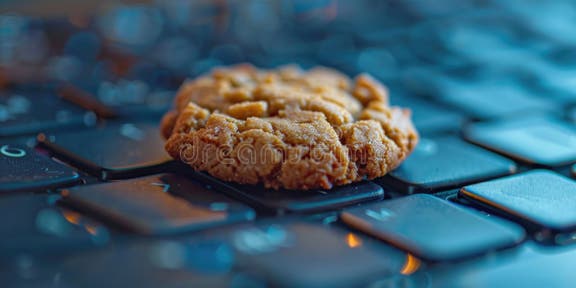 Computer Keyboard with Cookie Stock Image - Image of laptop, funny ...