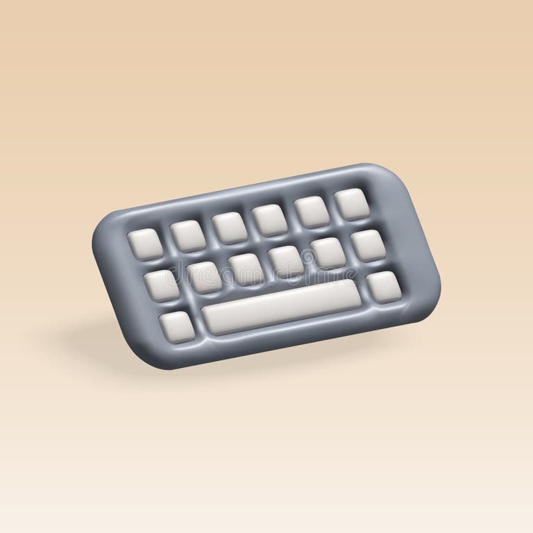 Computer Keyboard 3d Icon. Qwerty Keyboard 3d Illustration Stock Illustration - Illustration of ...